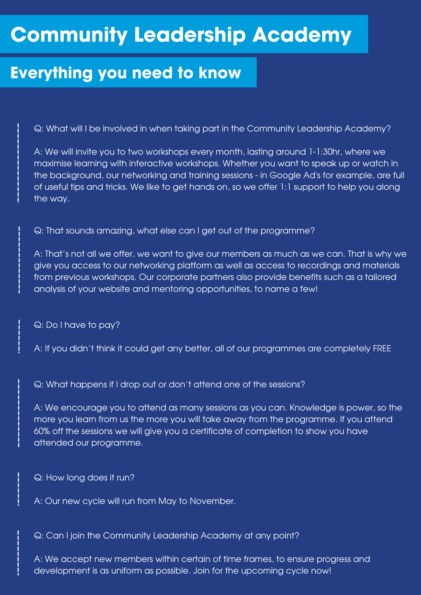 Community Leadership Academy | Blueprint for all